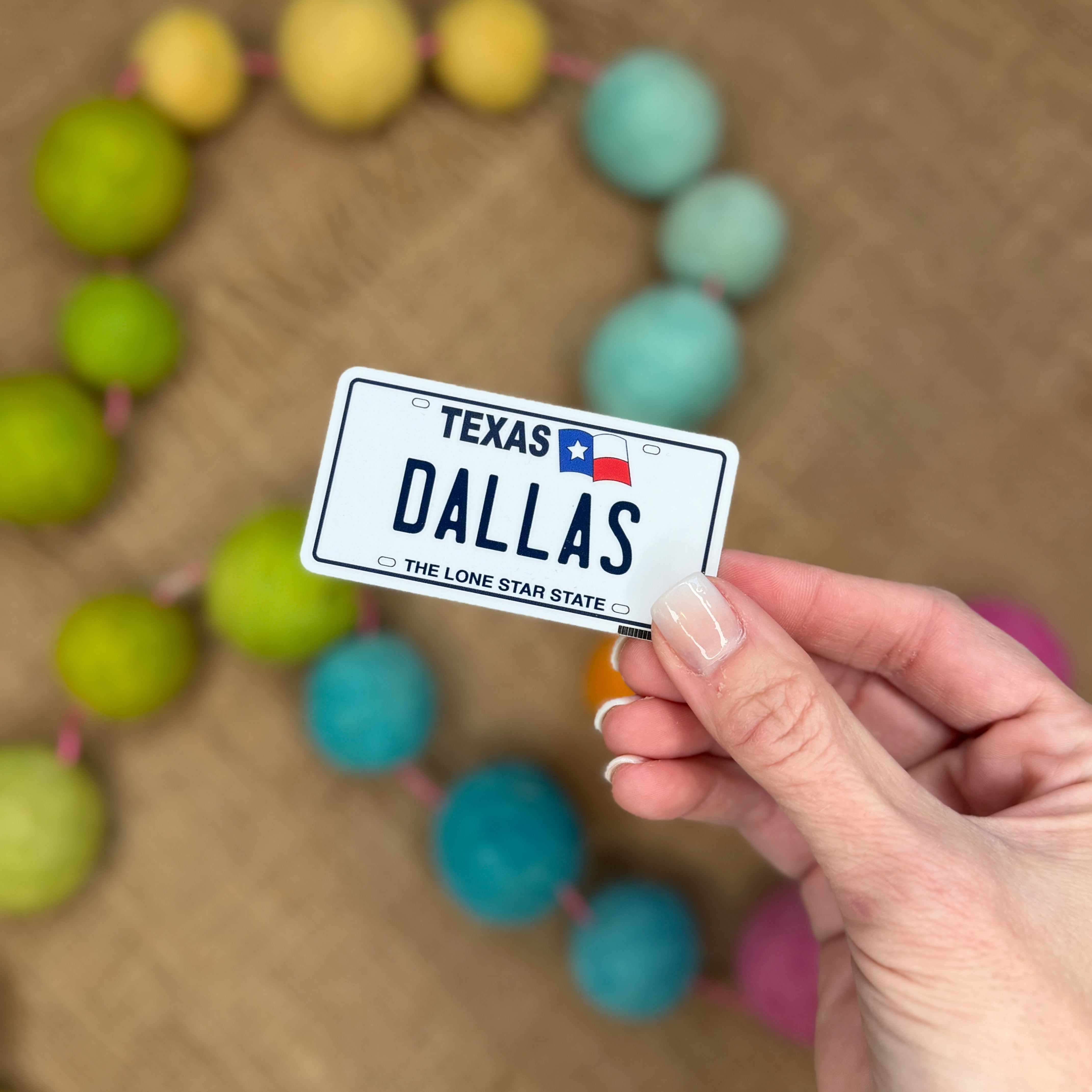 Dallas, TX License Plate Sticker – Sew Charming Design Co