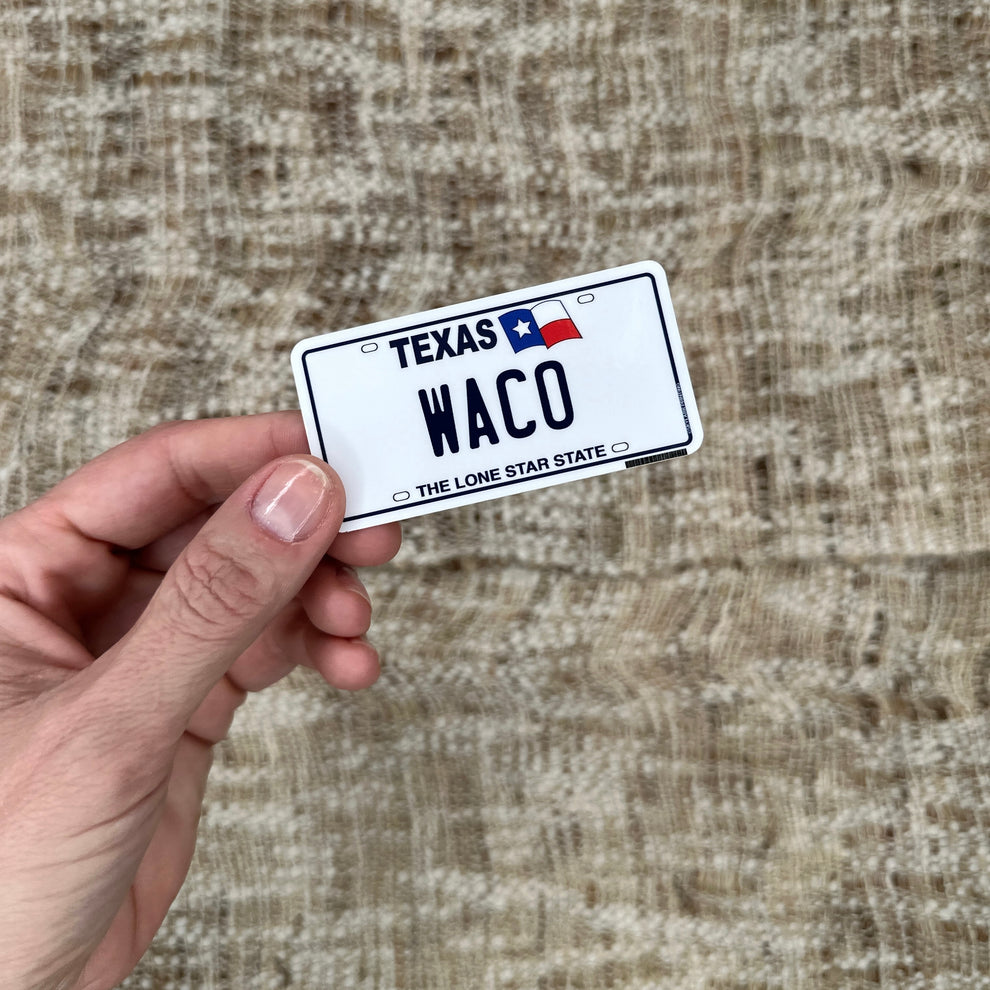 Waco, Texas License Plate Sticker – Sew Charming Design Co