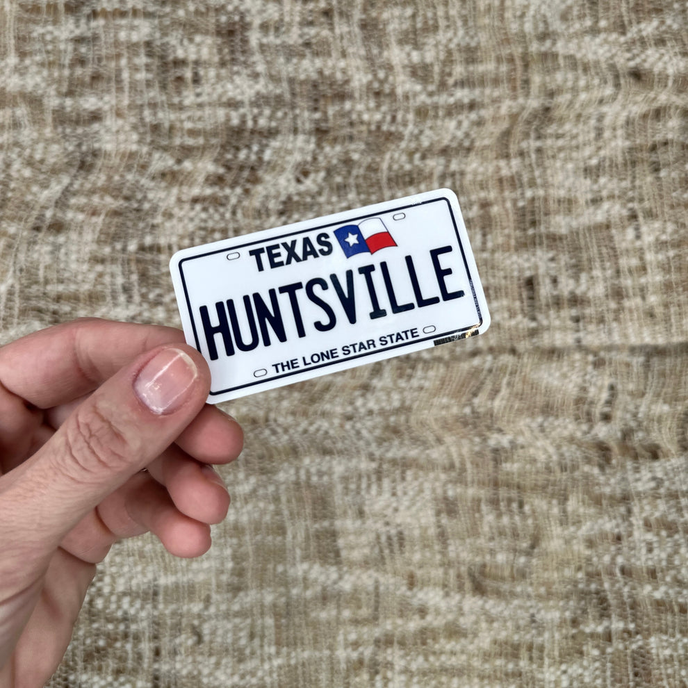 Huntsville, Texas License Plate Sticker – Sew Charming Design Co