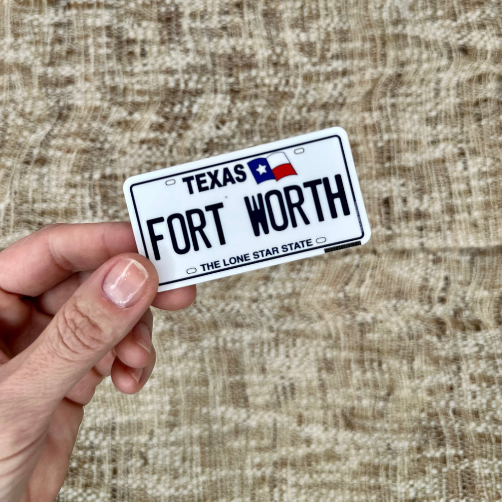 Fort Worth, Texas License Plate Sticker – Sew Charming Design Co