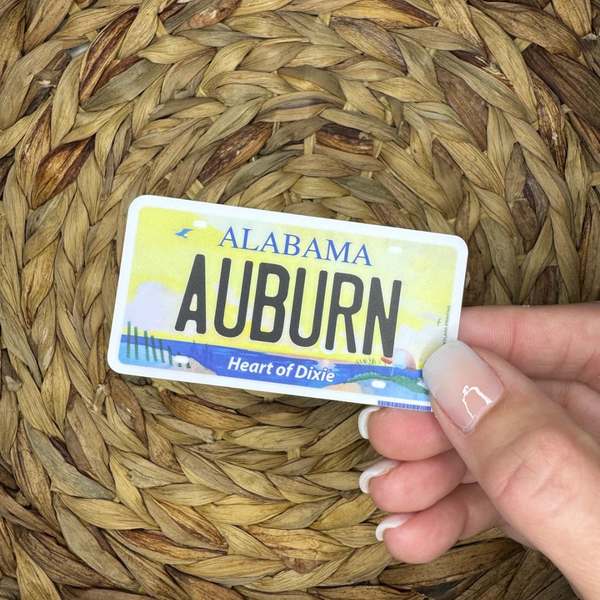 Auburn, AL License Plate Sticker – Sew Charming Design Co